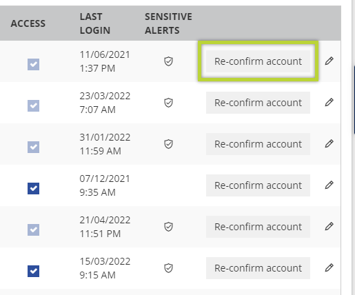 Re-confirm Account