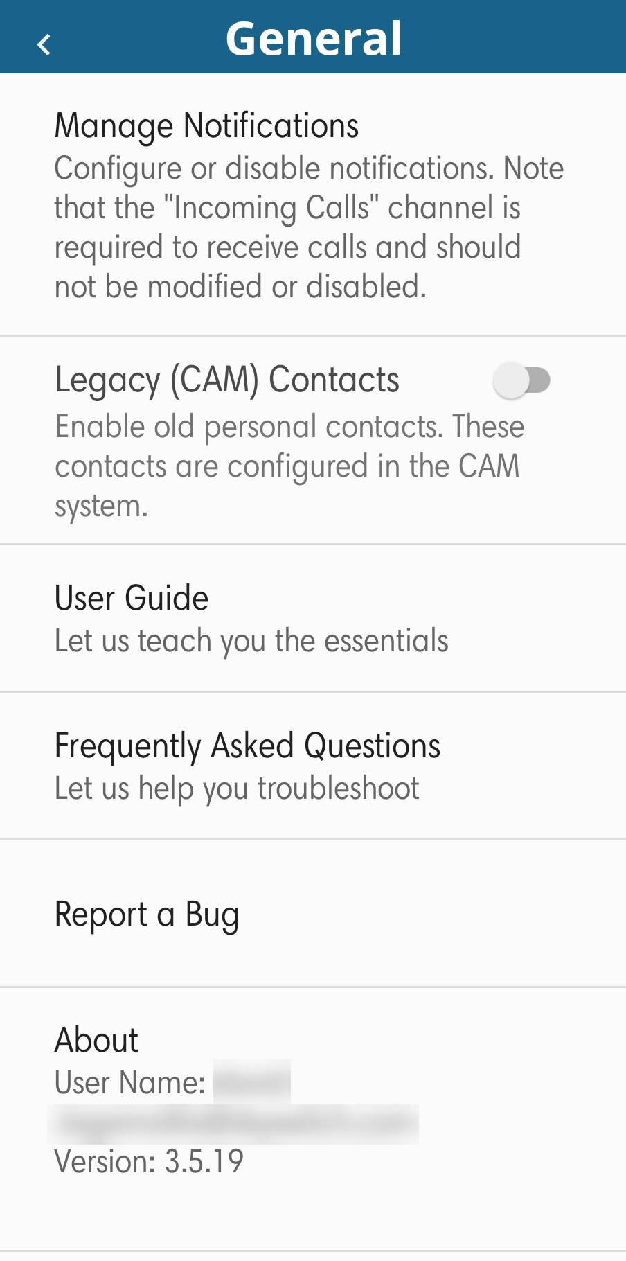CoreNexa Mobile App - Settings