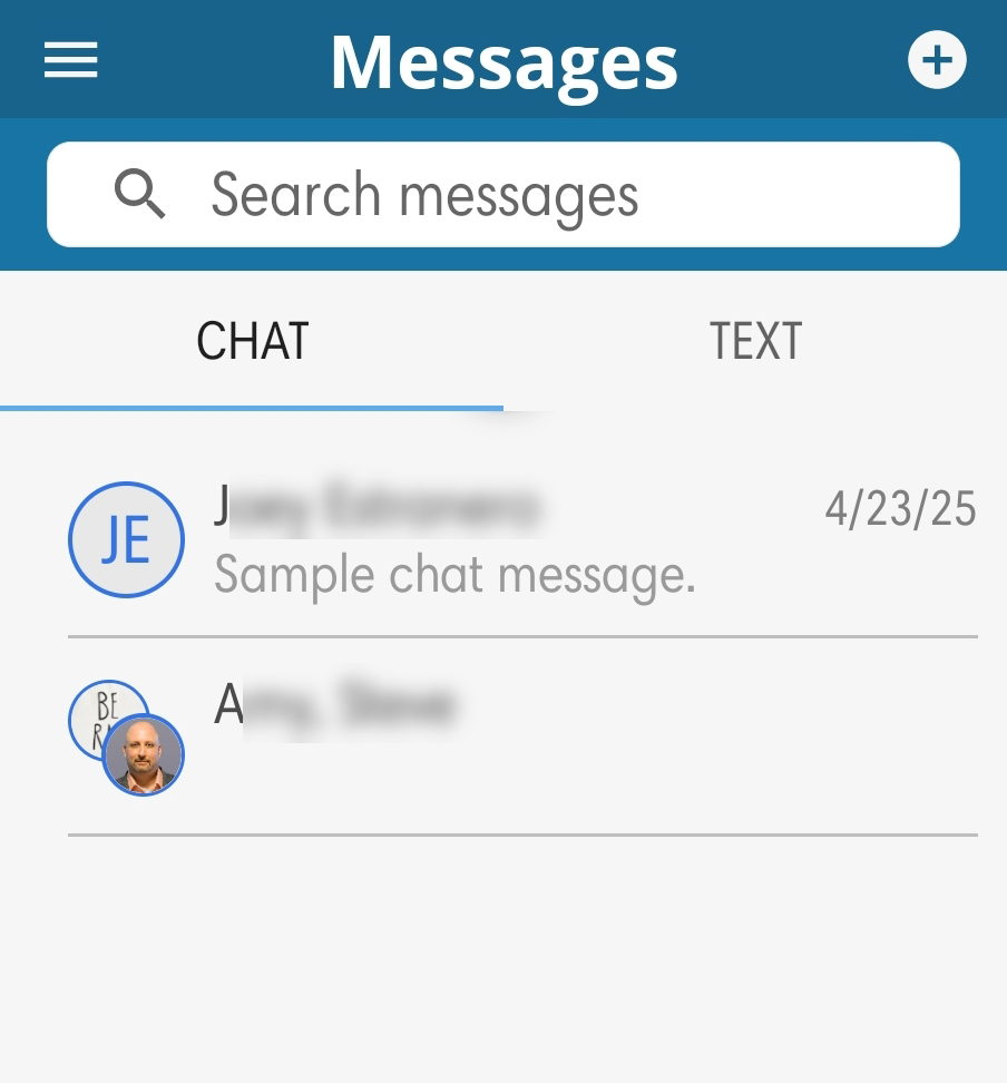 CoreNexa Mobile App - Messages