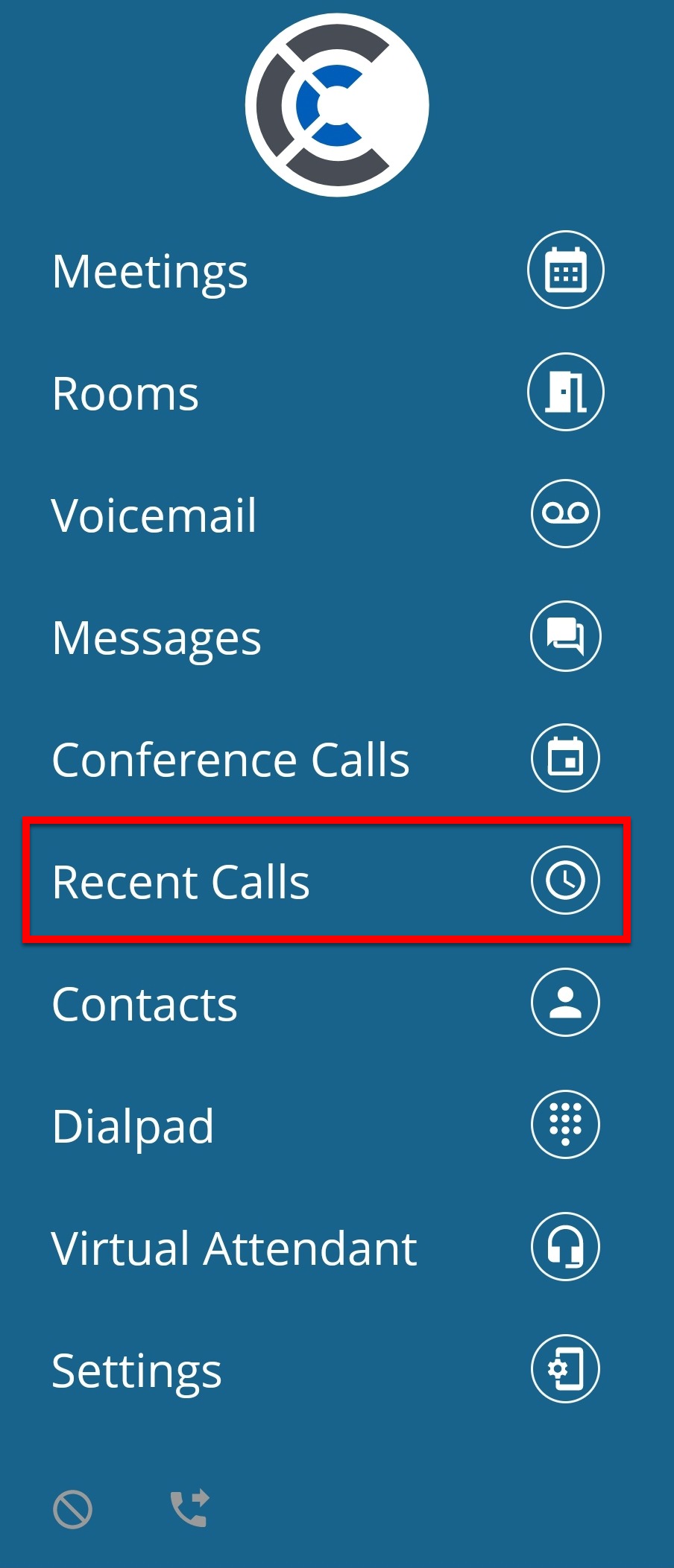 CoreNexa Mobile App - Recent Calls