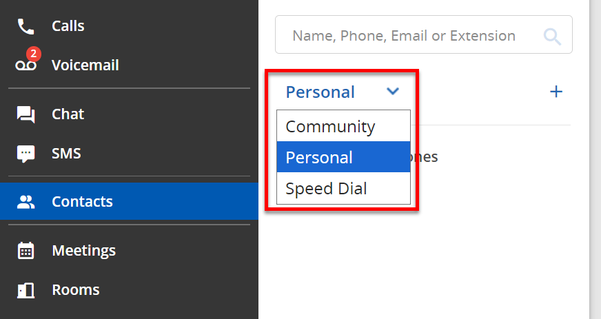 CoreNexa Desktop/Browser - Contacts