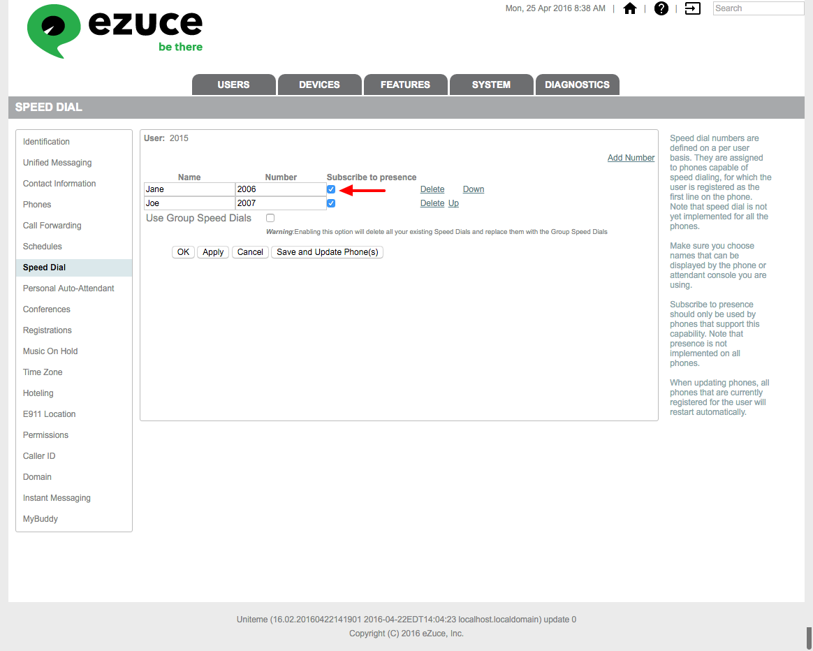 Configuring: Core Feature Configuration - Busy Lamp Fields
