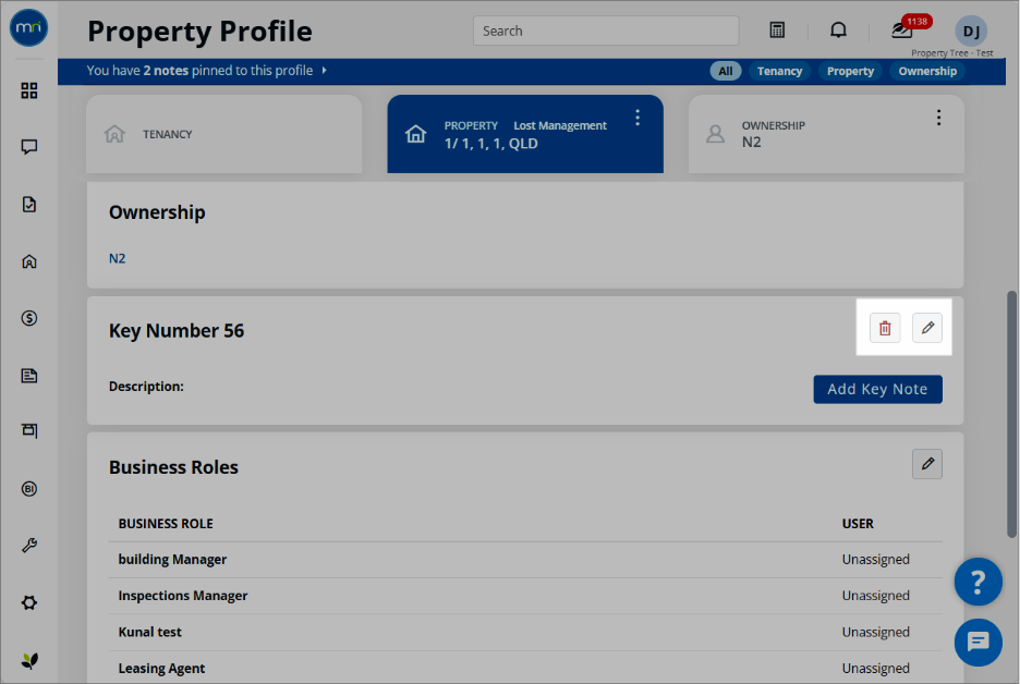 Manage property keys