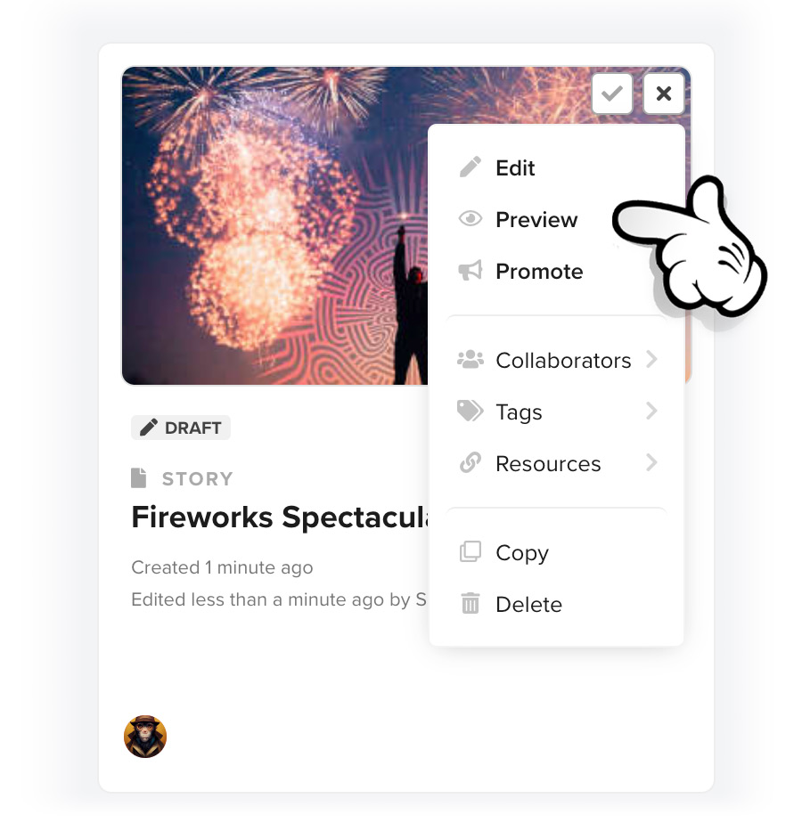 Preview your story