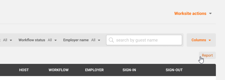 Worksite visitor management: Worksite activity report