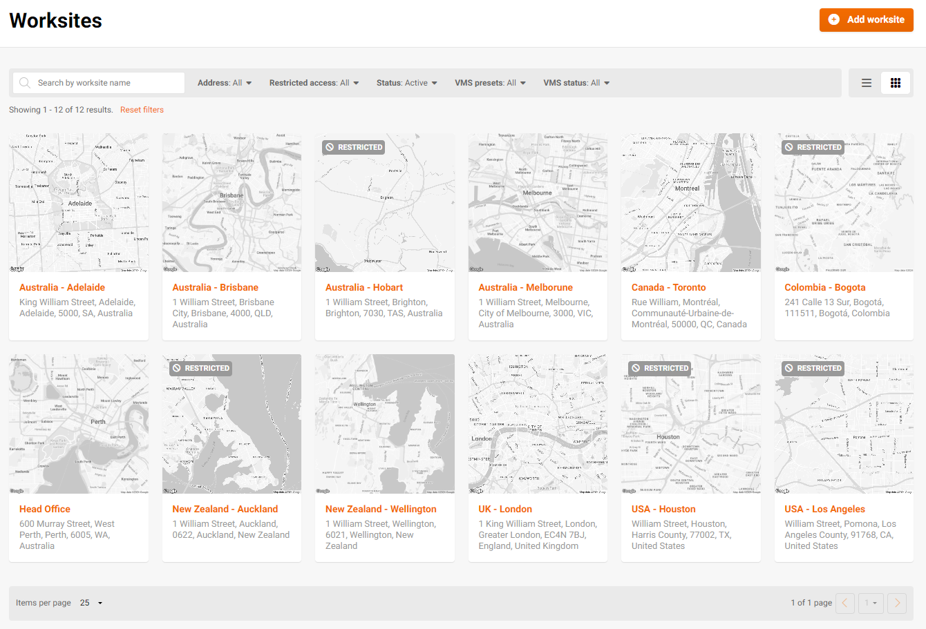 Searching for Worksites