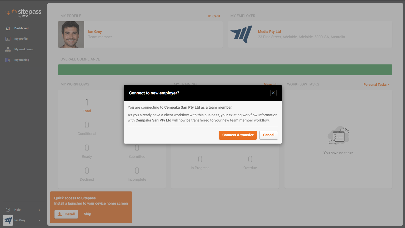 Transfer your workflow