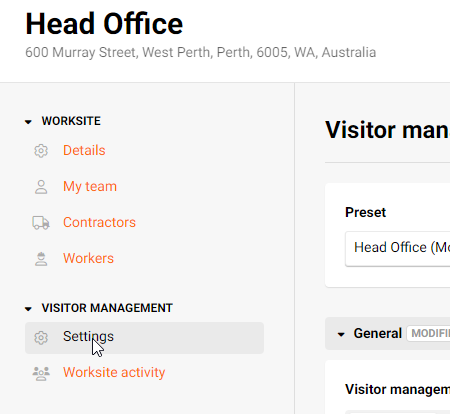 Worksite visitor management settings: Enable breathalyser integration ...