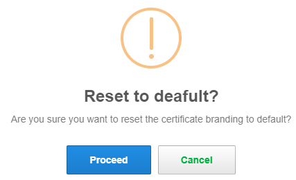 Certificate branding - Reset to default