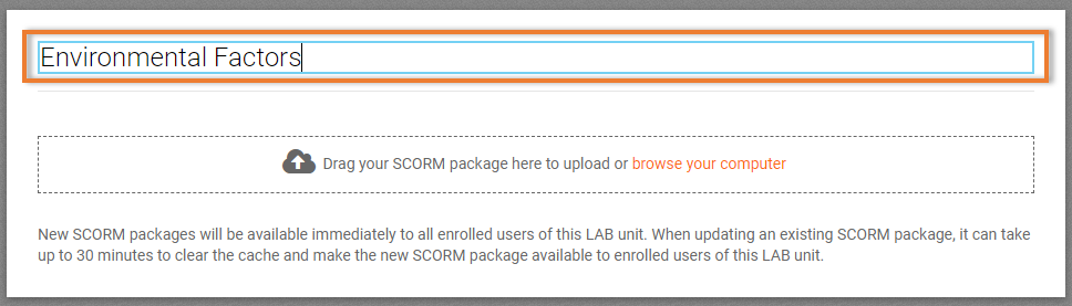 SCORM - upload a course