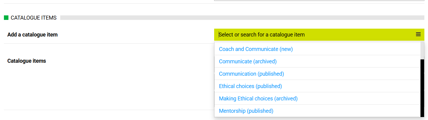 Create a category in the Catalogue