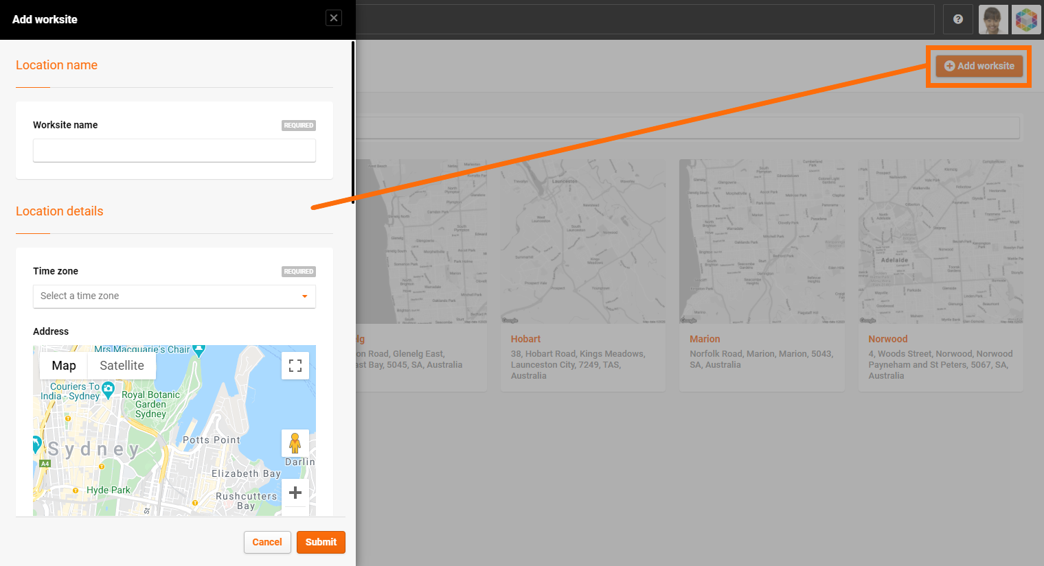 Add a worksite