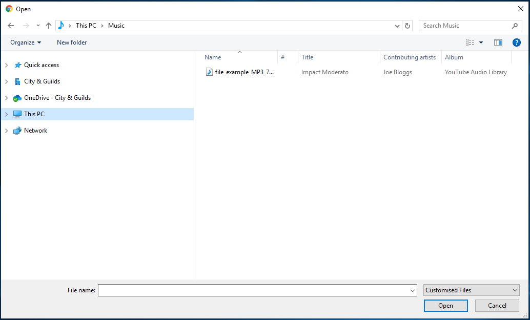 AUDIO: Upload a file