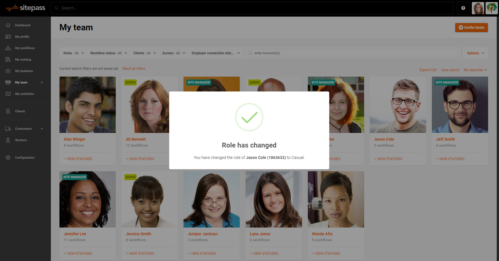 Change the role of your team member