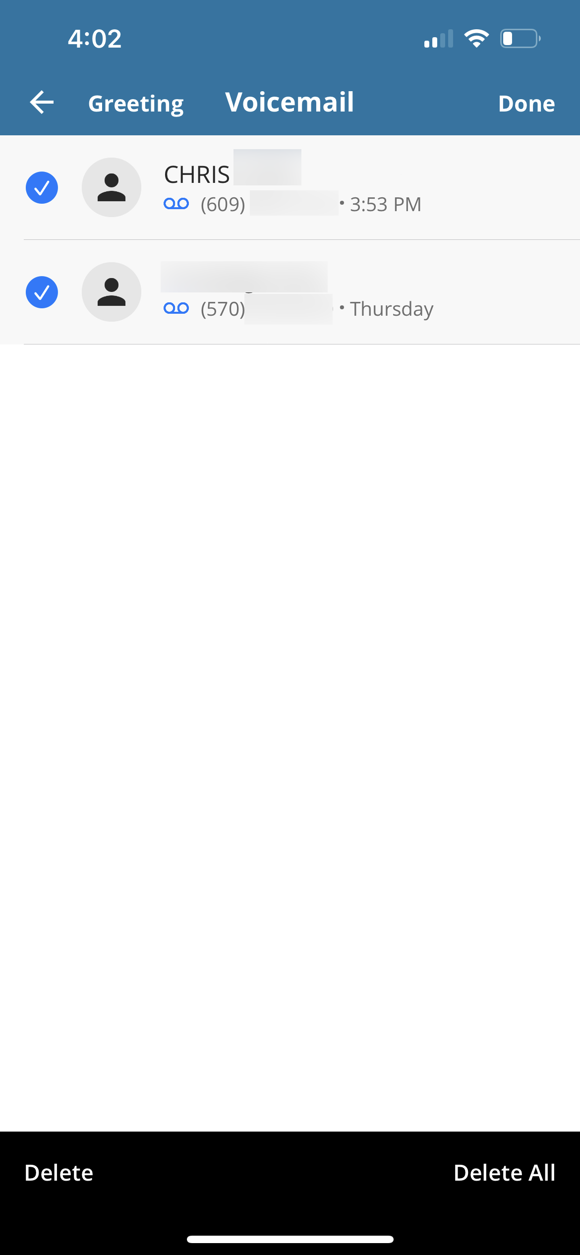Accessing Voicemail