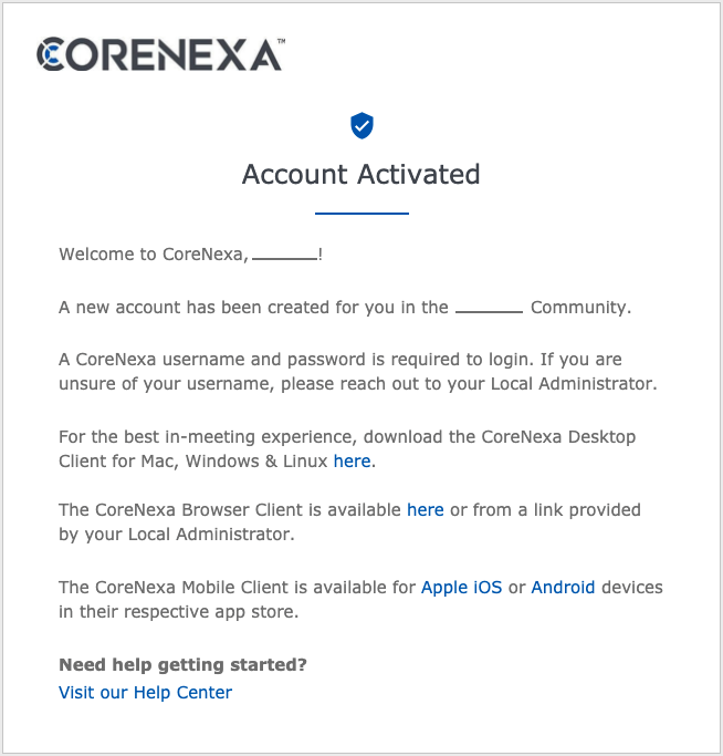 Customer Quick Start Guide for CoreNexa