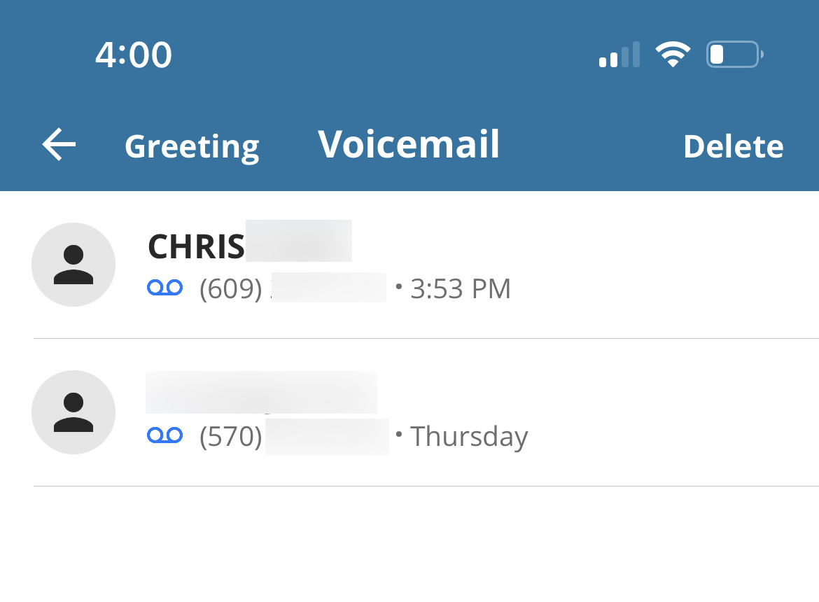 Accessing Voicemail