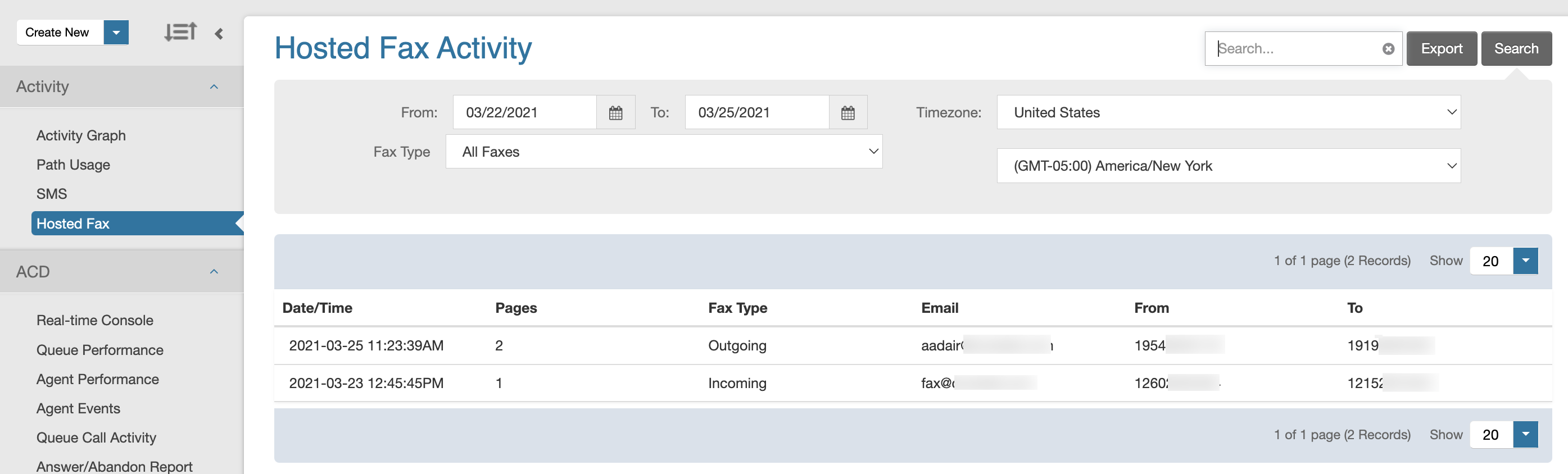 Call Activity Report