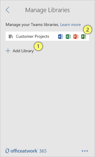 Managing Teams-based officeatwork libraries.