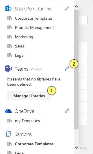 Managing Teams-based officeatwork libraries.